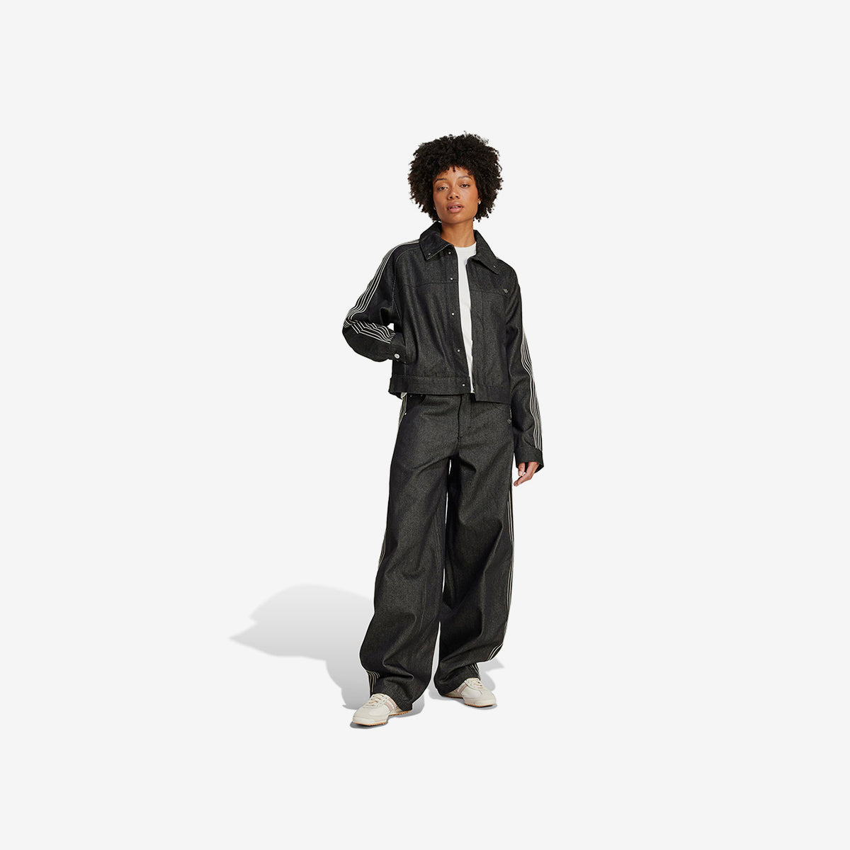 W adidas Premium Essentials Denim Pant Black | Broken Chains